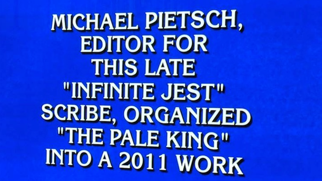 My long-time editor Michael Pietsch appeared on one of the Jeopardy ...